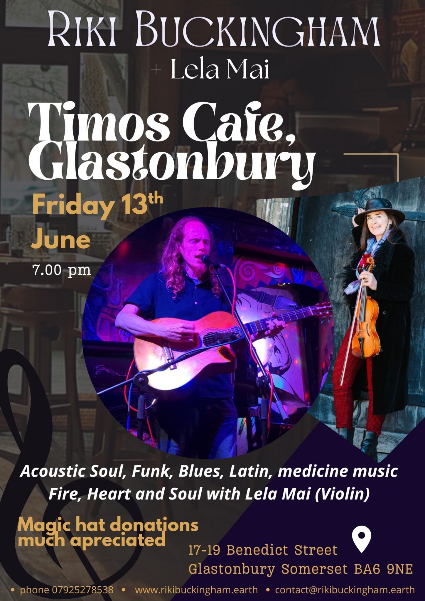 Riki Buckingham with Lela Mai @ Timo’s Cafe, Glastonbury, 13th June ...